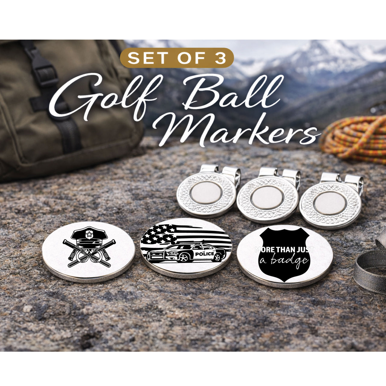 Police Golf Ball Marker Set of 3 – Sierra Metal Design